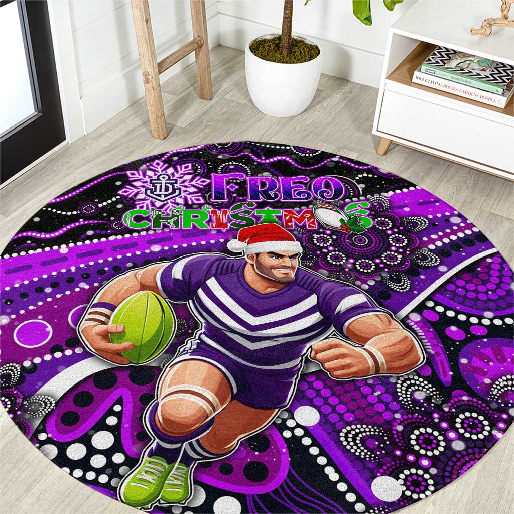 Merry Christmas AFL Fremantle Freo Round Carpet Aboriginal Santa Footb ...