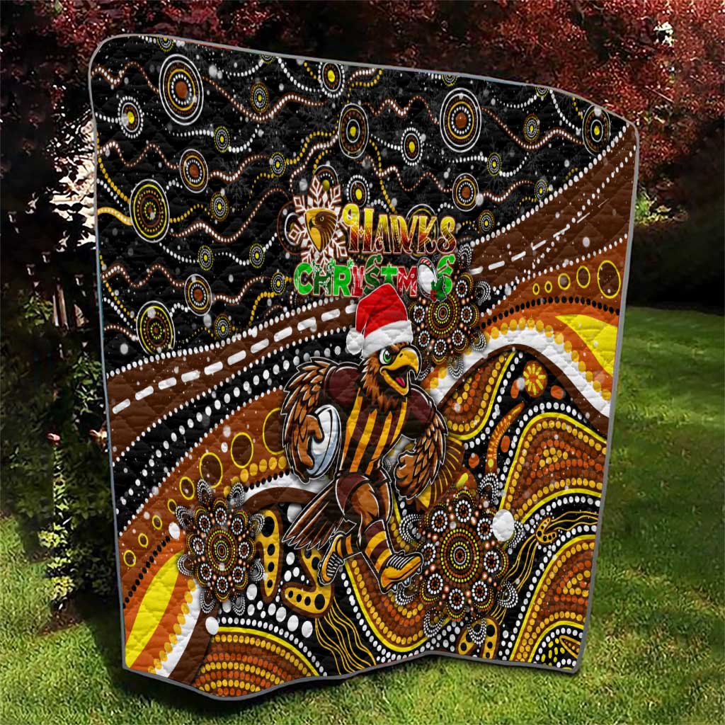 Merry Christmas AFL Hawks Quilt Aboriginal Santa Football Mascot DT02 ...