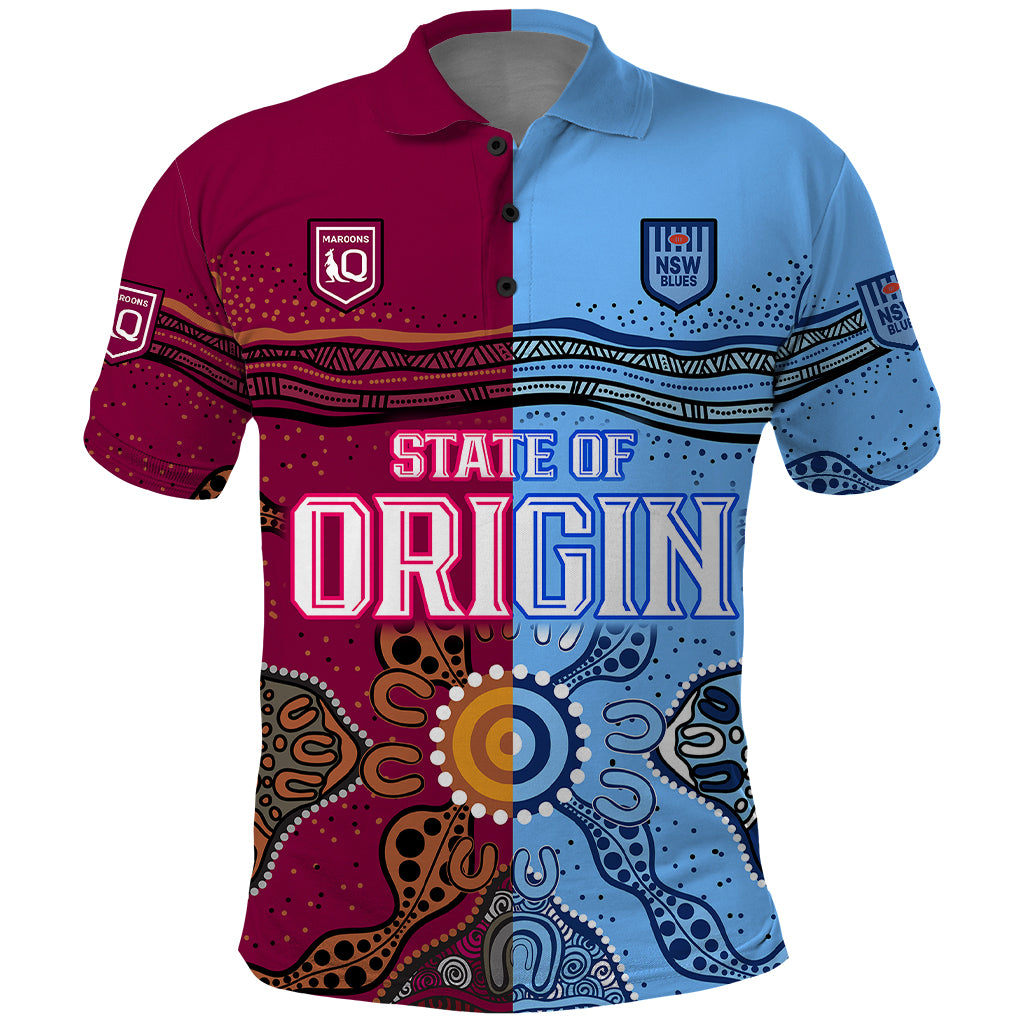Blues and Maroons Rugby Polo Shirt State of Origin NSW Combine Queensl ...