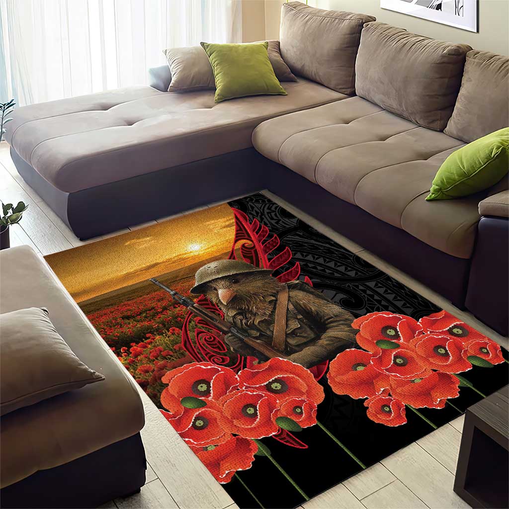 Maori Kiwi Soldier Fern Tattoo ANZAC Day Area Rug Lest We Forget ...