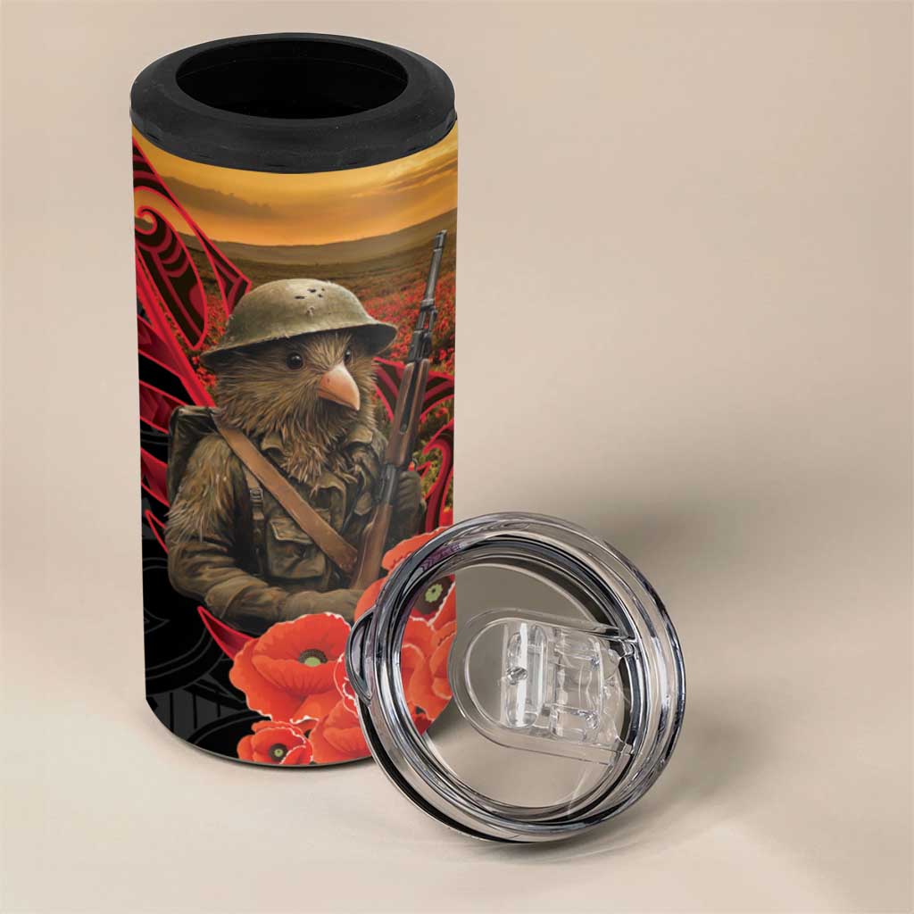 Maori Kiwi Soldier Fern Tattoo ANZAC Day 4 in 1 Can Cooler Tumbler Lest ...