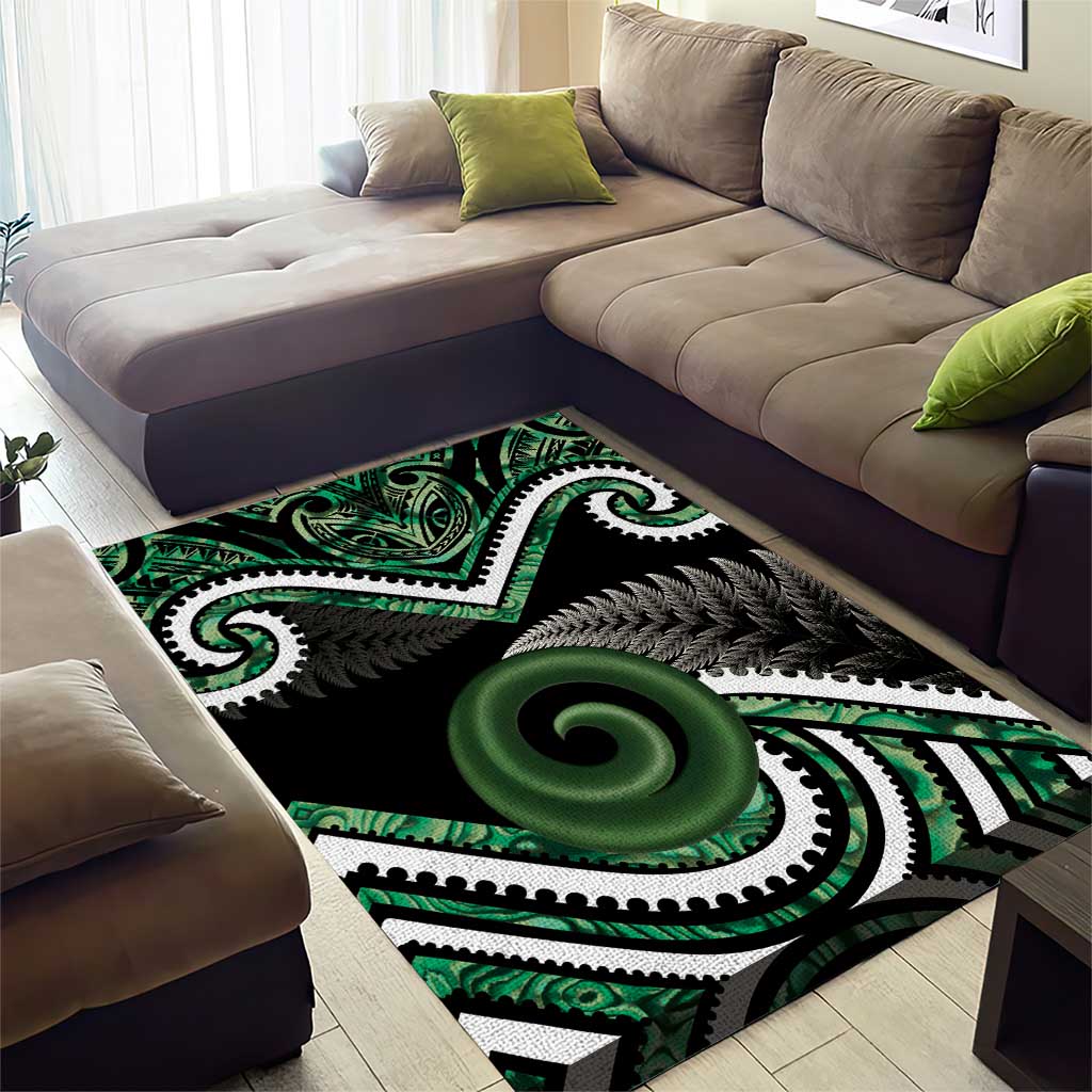 Koru Pounamu Aotearoa Area Rug Maori Paua Shell Mix Silver Fern LT14 ...