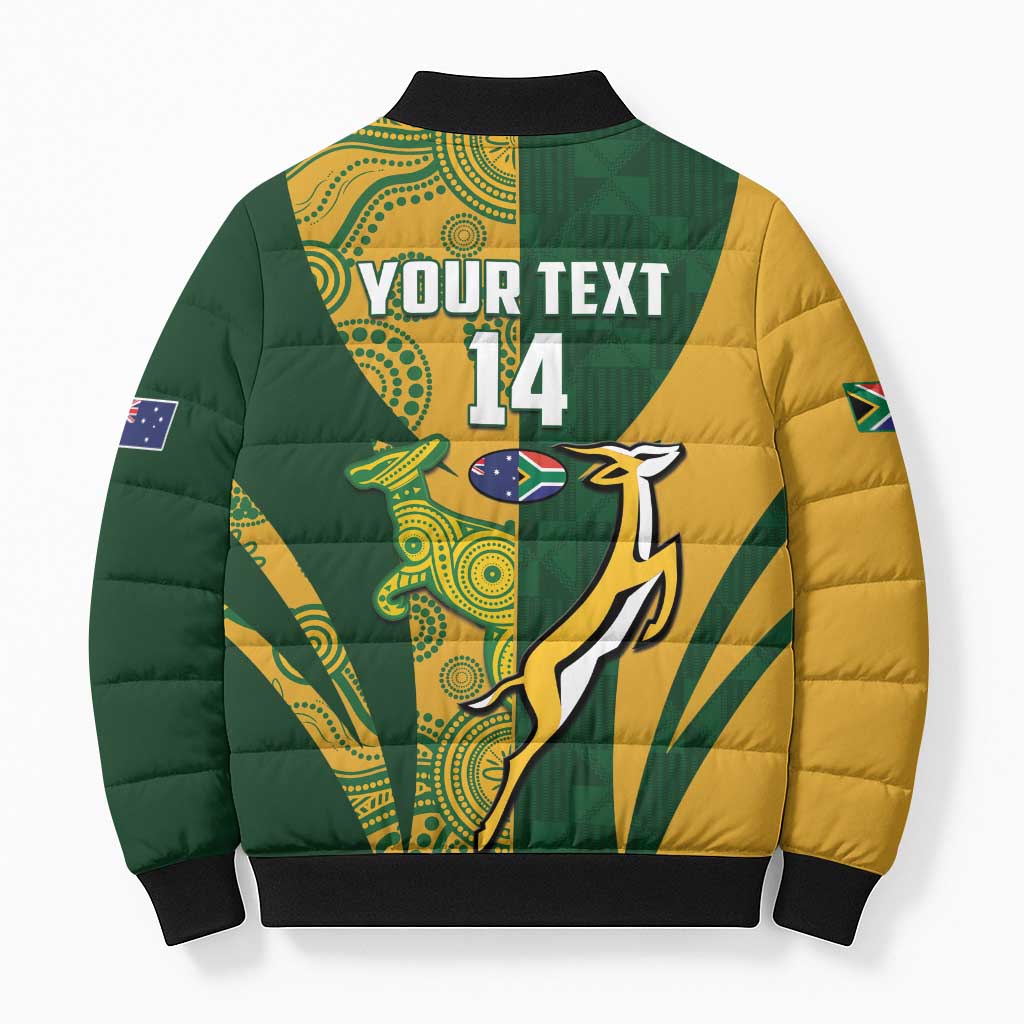 South Africa Australia Rugby Custom Bomber Puffer Jacket Springboks ...