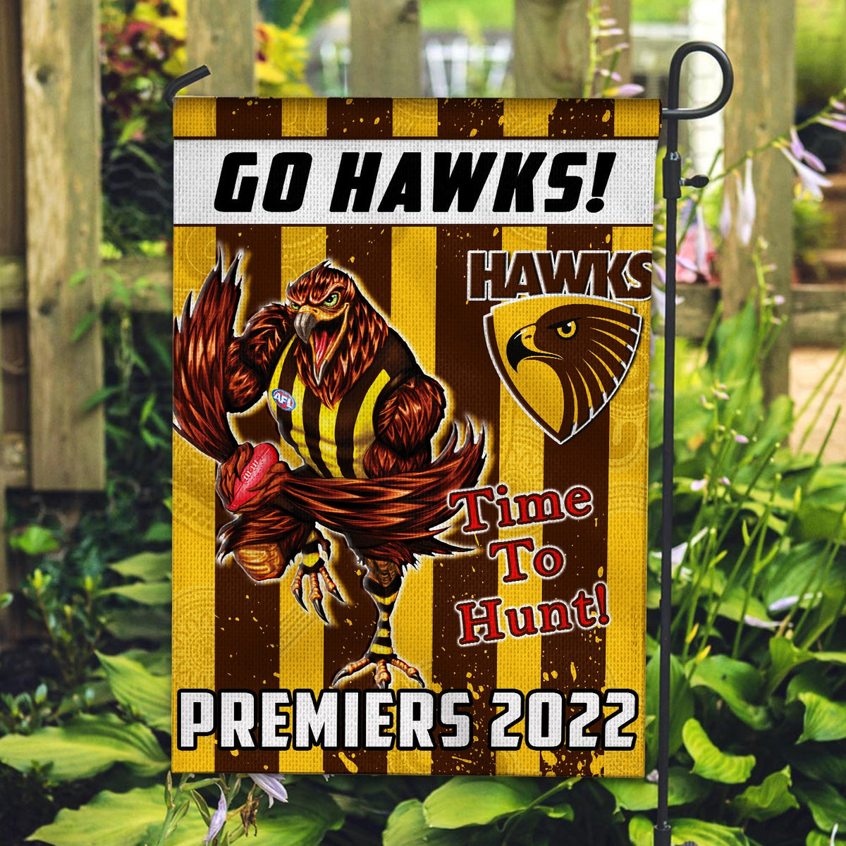 Hawthorn Football Flag Premiers 2022 Aboriginal Art Go Hawks LT14 ...