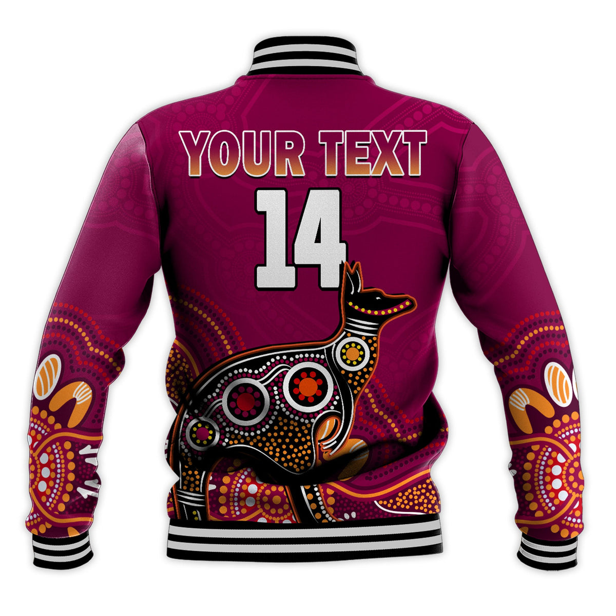(Custom Text And Number) Maroons Rugby Baseball Jacket Queensland Kang ...